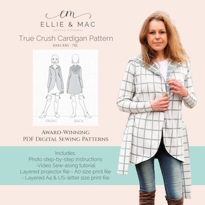 Oversized Hood Wrap Jacket Sewing Pattern: Knit Cardigan (PDF Pattern) - Etsy