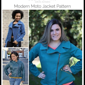 Modern Moto Jacket Coat Pattern 11 Sizes XXS 5XL Projector File A0 File ...