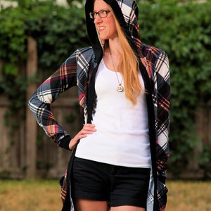 Hooded Cardigan Sewing Pattern: Hi-low Hem, Pockets (XXS-7XL) (PDF ...
