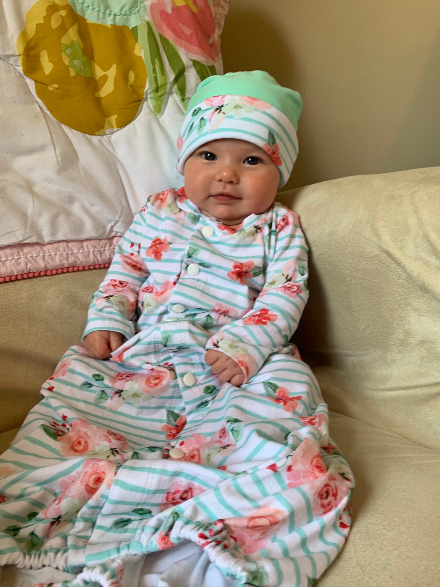 Baby Sleeper Gown & Cap Sewing Pattern: Newborn to 12 Months (digital ...