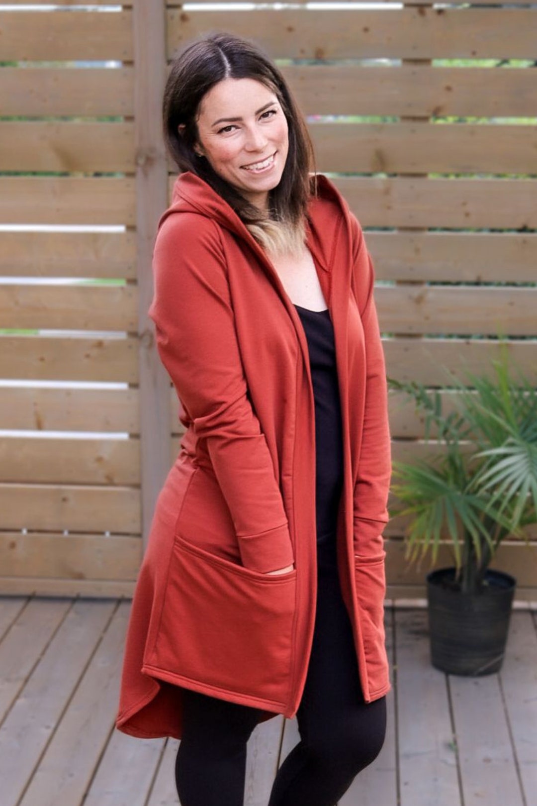 Cozy Hooded Cardigan Sewing Pattern: Hi-low Hem, Pockets (XXS-7XL) (PDF ...