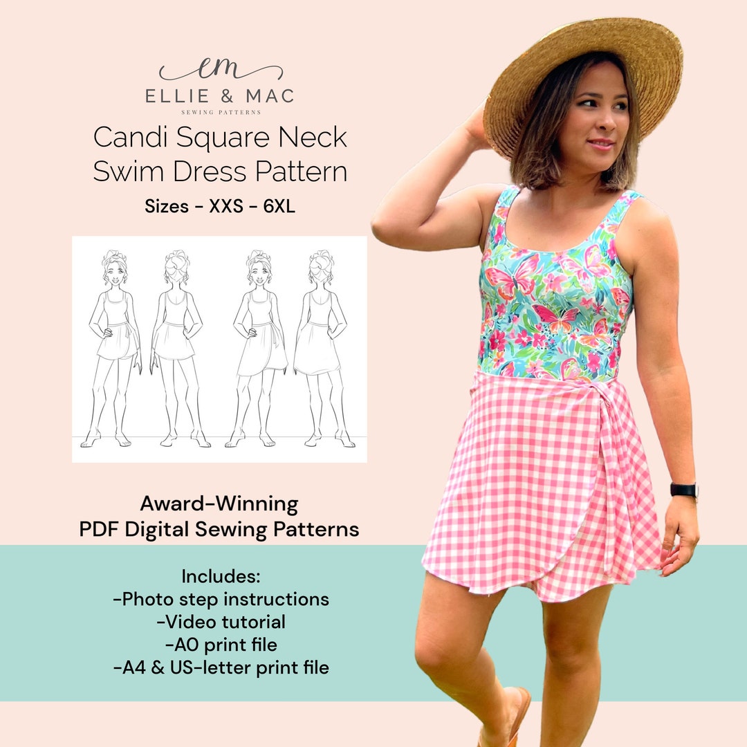 Swimsuit Sewing Pattern - Sizes XXS - 6XL - Digital PDF Sewing Pattern ...