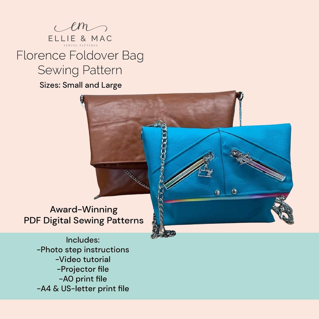 Florence Foldover Bag Sewing Pattern: Two Sizes (digital PDF) - Etsy