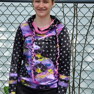 Scrappy Color Block Hoodie Sewing Pattern With Video Tutorial (XXS-6XL ...