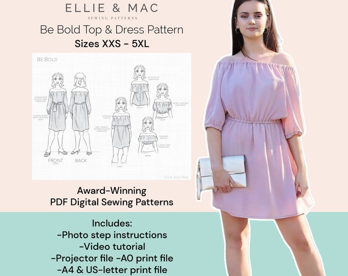 Abigail Dress and Top PDF Schnittmuster und Nähanleitung: Komplett ...