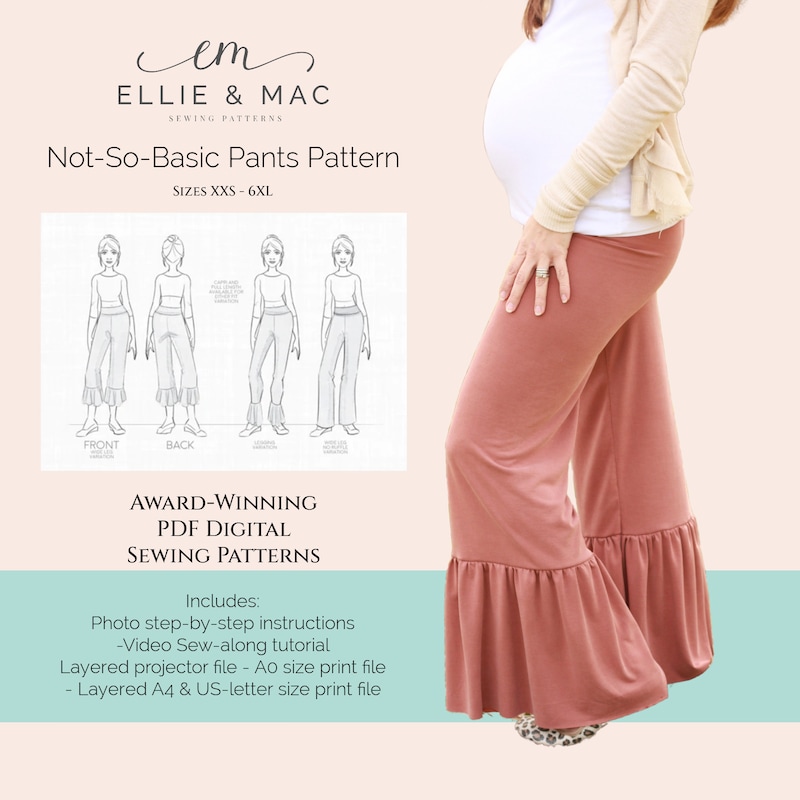 Plus Ruffle Knit Pants - Etsy