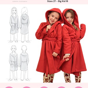 Kids Robe Sewing Pattern | Projector Pattern | Sizes 2T - Teen 18 | PDF ...