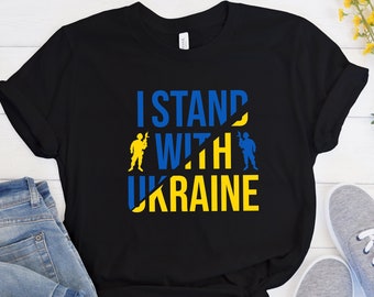 I Stand With Ukraine T-shirt, I Support Ukraine Shirt, American Flag ...
