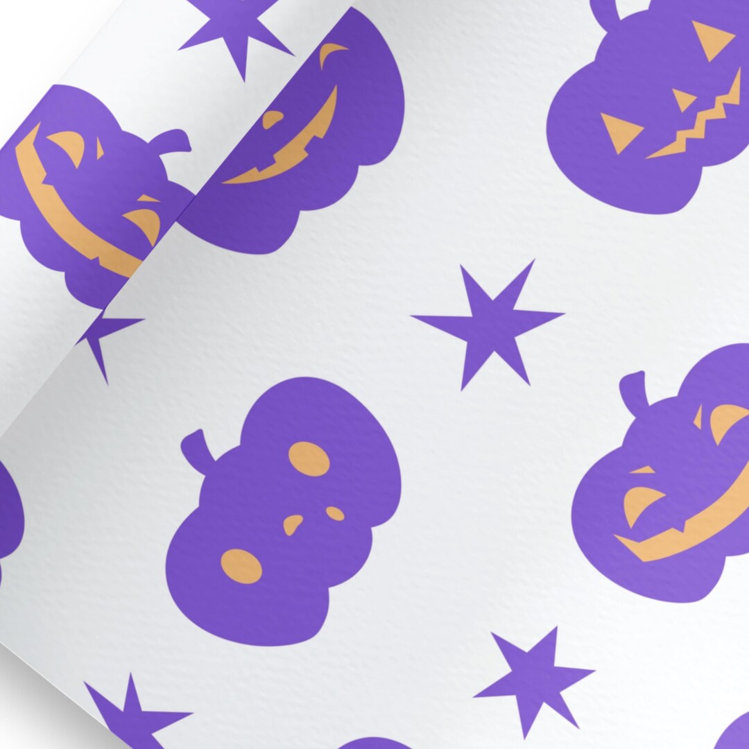 Halloween Wrapping Paper Rolls Cute Pumpkin Design Gift Wrap Spooky ...