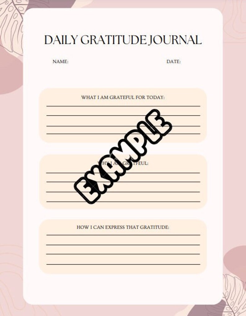 Printable Gratitude Worksheet - Etsy