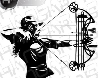 Female Archer Decal - Etsy