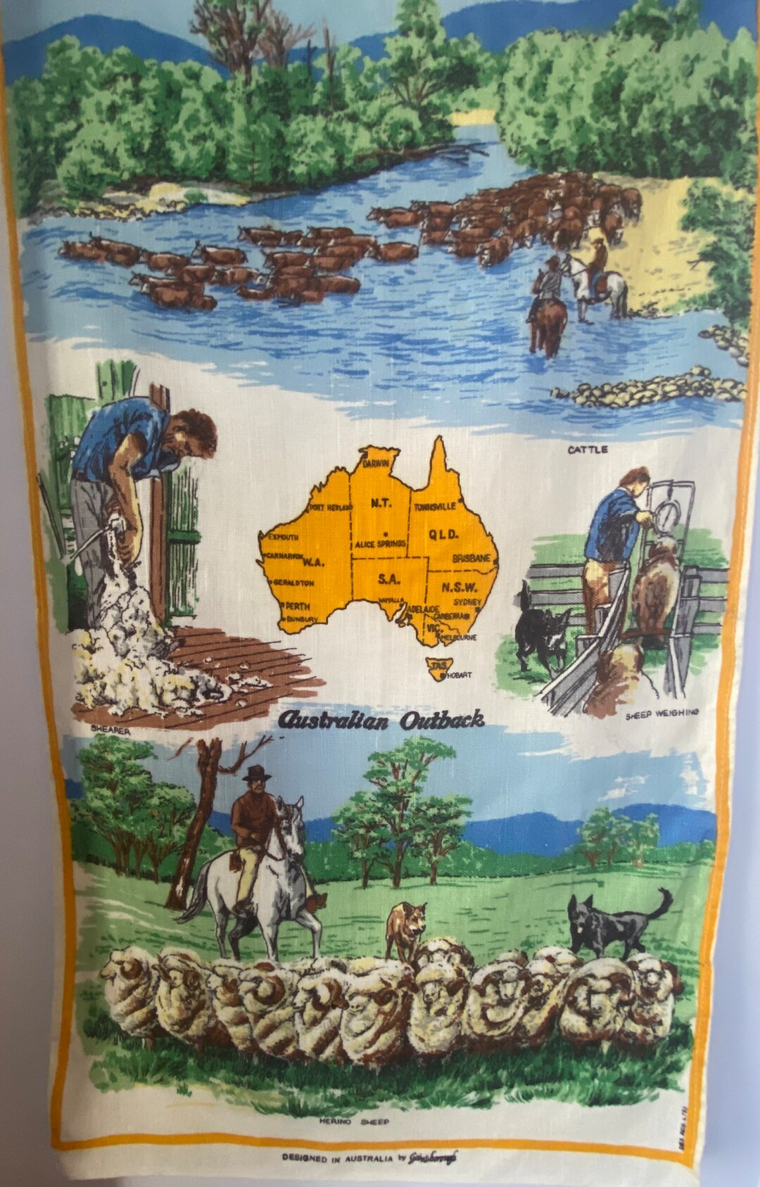Australian Outback Souvenir Linen/cotton Tea Towel - Etsy