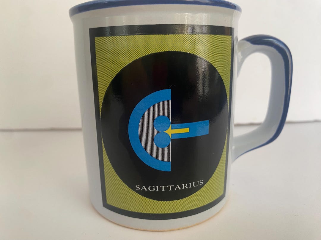 Vintage Sagittarius Mug Post Modern Bird Design - Etsy