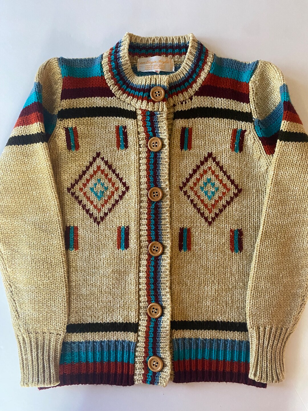Vintage Southwest Aztec Pattern Acrylic Sweater Size Small - Etsy