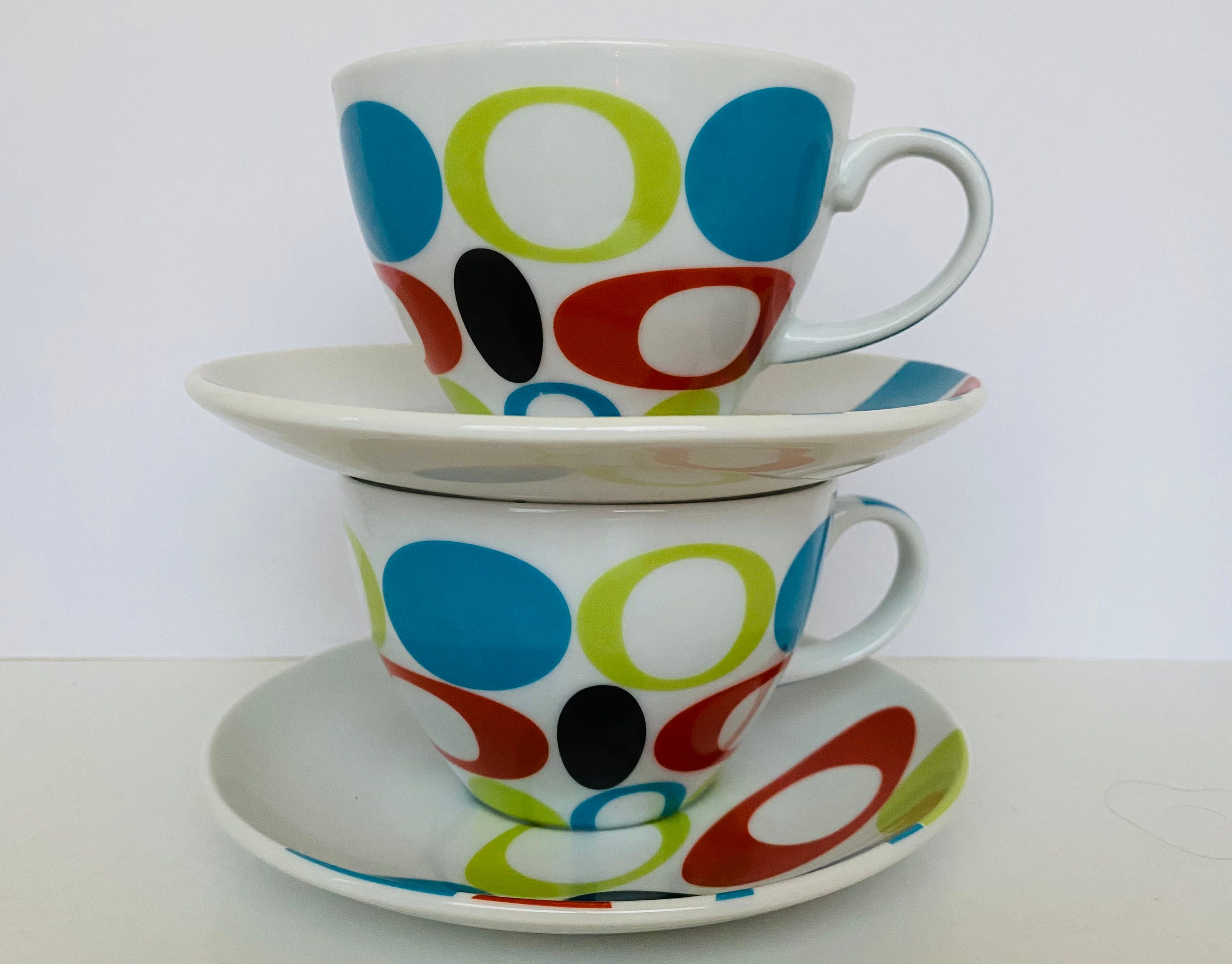 2 PPD Paula Scaletta Porcelain Tea/coffee Cups and Saucers - Etsy