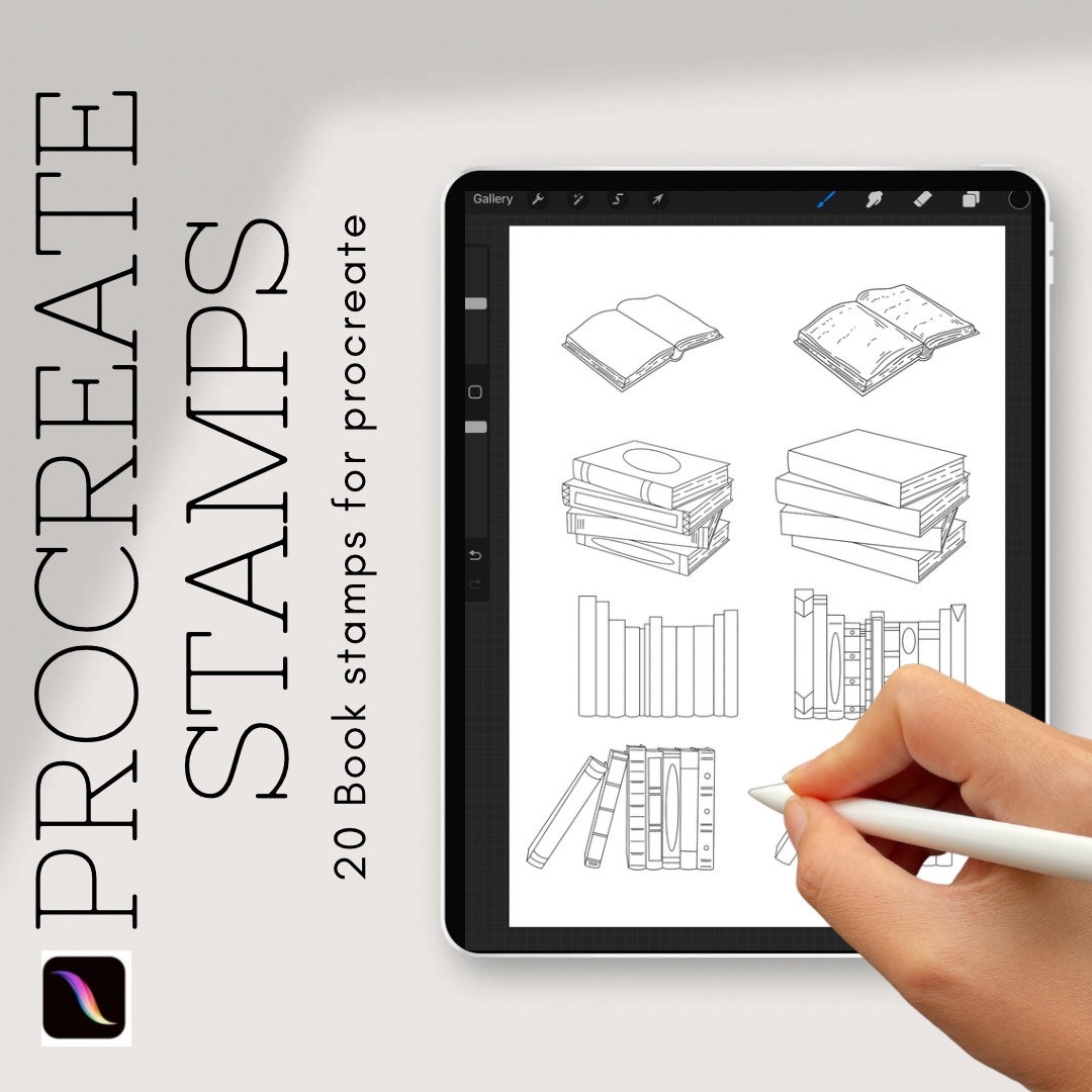 20 Procreate Book Stamp Brush Set | Book Brushes | for Procreate | Book ...