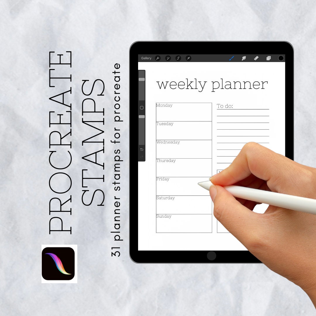 31 Planner Stamps Procreate | Basic| Simple| Minimalist| Customisable ...