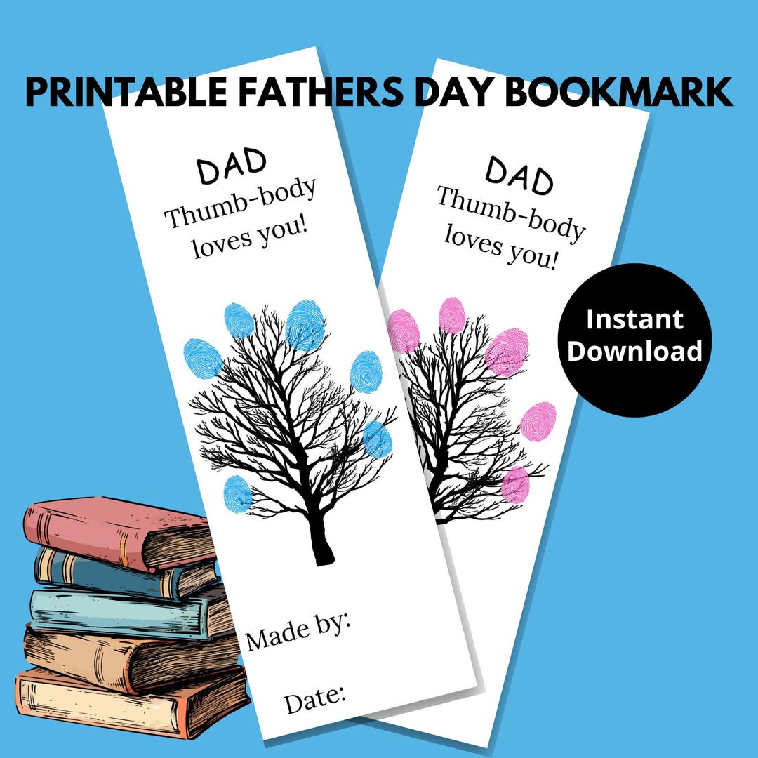 Fathers Day Bookmark, First Fathers Day Gift, Printable Fathers Day ...
