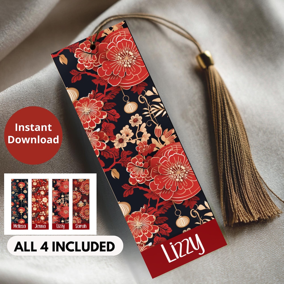 Lunar New Year Gifts, Bookmark Printable, Asian Bookmark, Printable ...