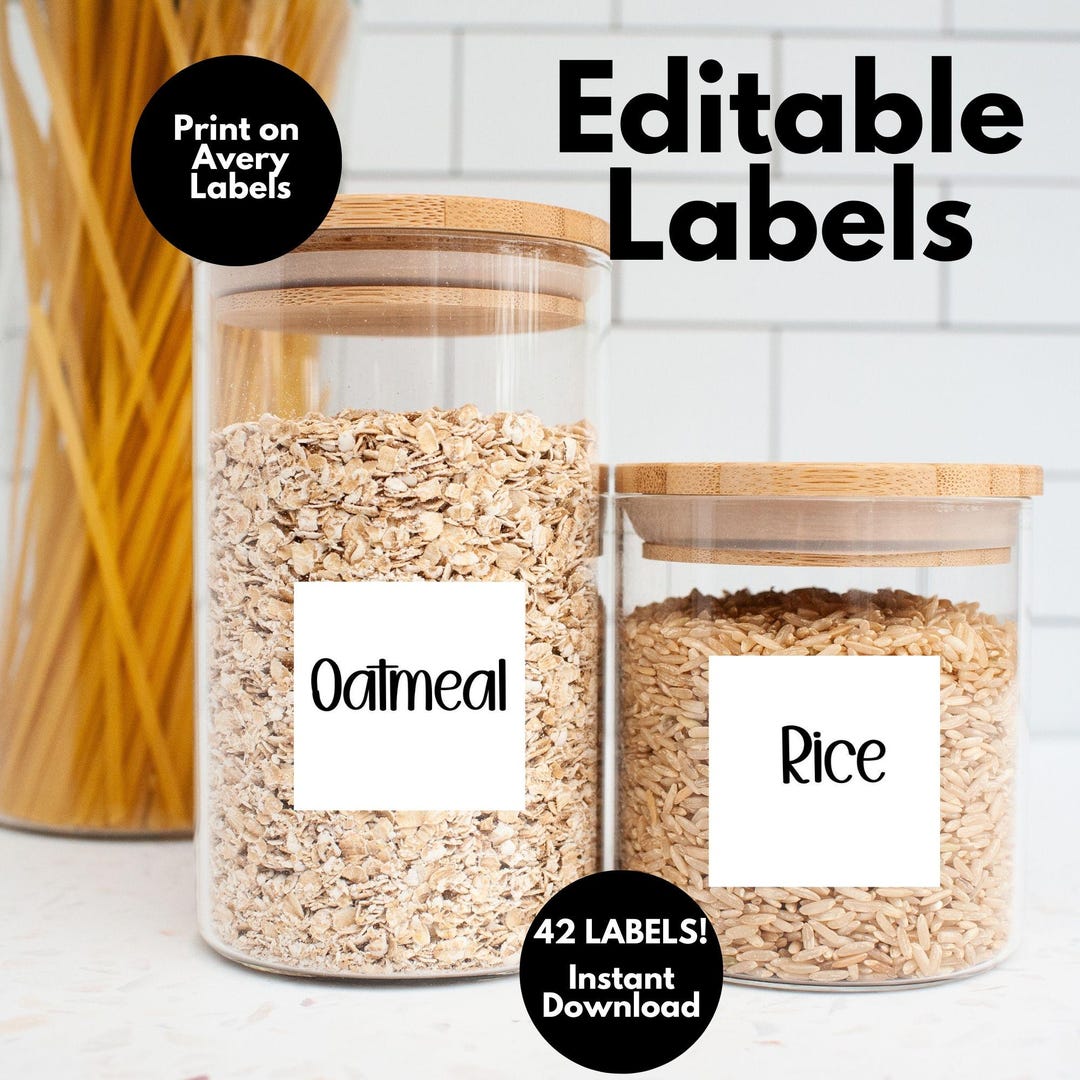Pantry Labels Printable, EDITABLE Pantry Label, Printable Pantry ...