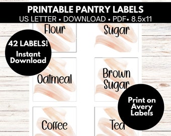 Pantry Labels, Printable Pantry Stickers, Kitchen Organization ...