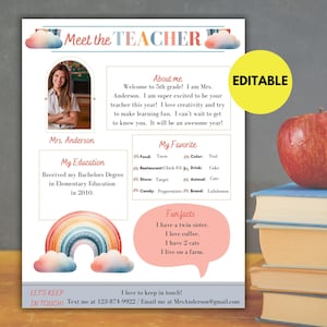 Get to Know Your Teacher, Editable Meet the Teacher Template, Printable ...