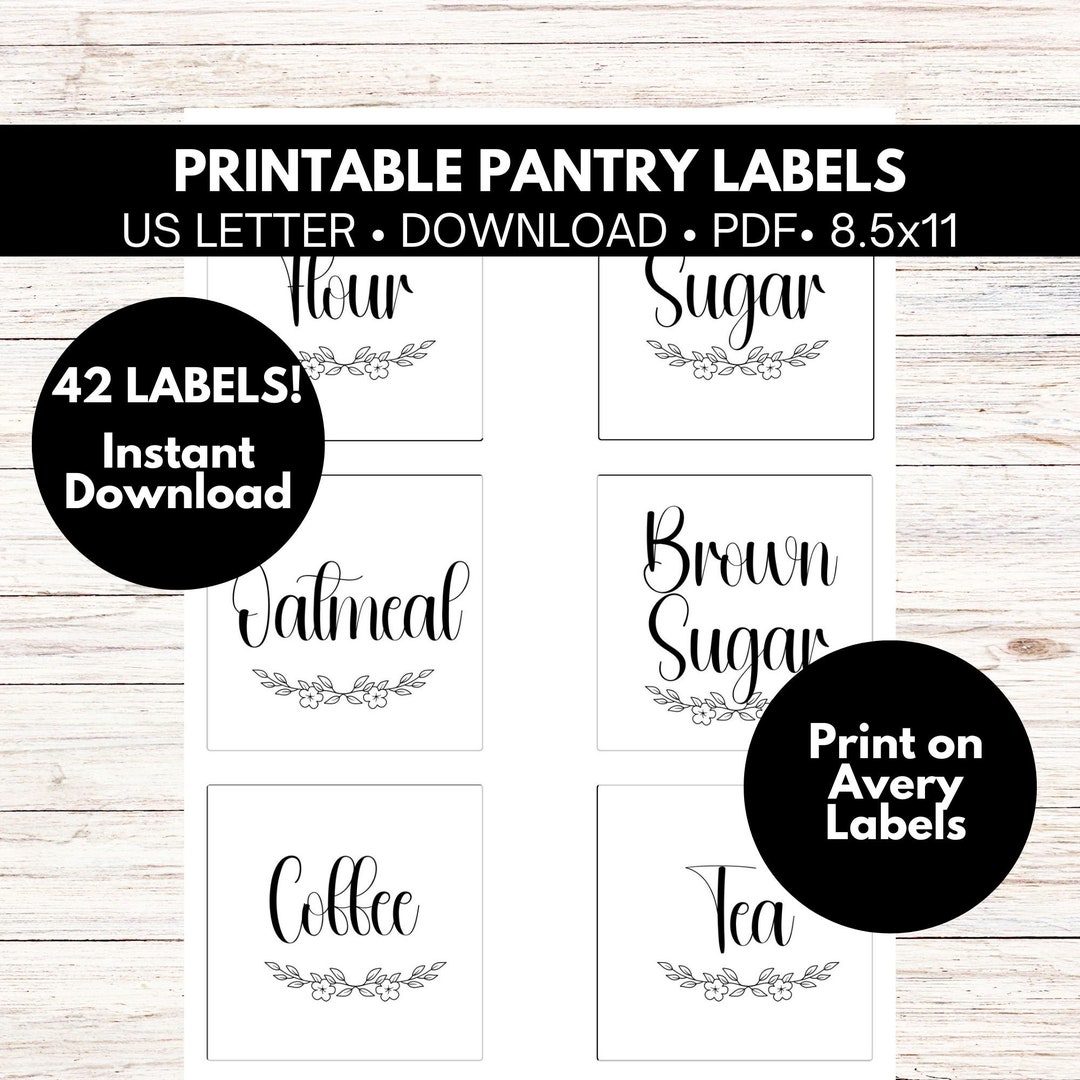 Pantry Labels Printable, Pantry Labels, Printable Pantry Stickers ...