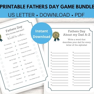 Fathers Day Games Bundle, Fathers Day Printable This or That, All About ...