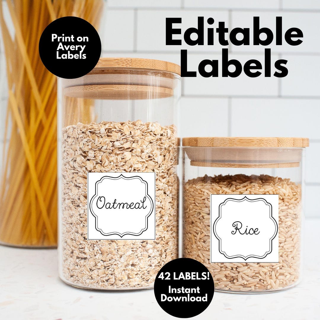 Baking Labels, Pantry Labels Printable, Printable Pantry Stickers ...