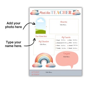 Get to Know Your Teacher, Editable Meet the Teacher Template, Printable ...