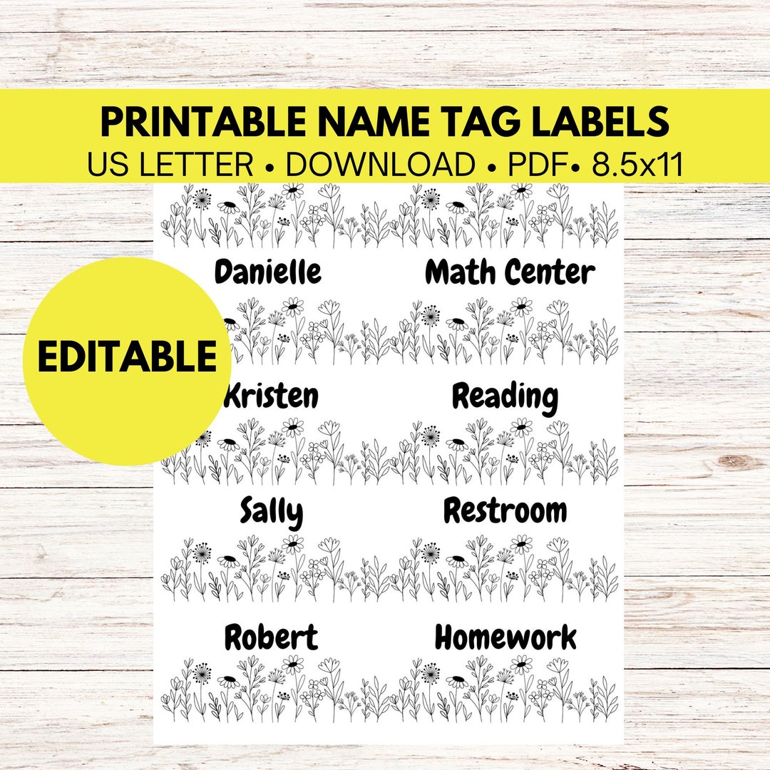 School Supply Labels, School Name Labels, Kids School Labels, Classroom ...