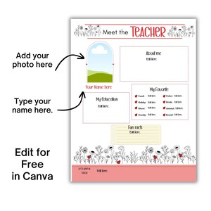Meet the Teacher Template, First Day of School, Editable Back to School ...