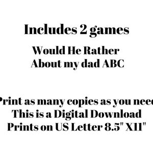 Fathers Day Games Bundle, Fathers Day Printable This or That, All About ...
