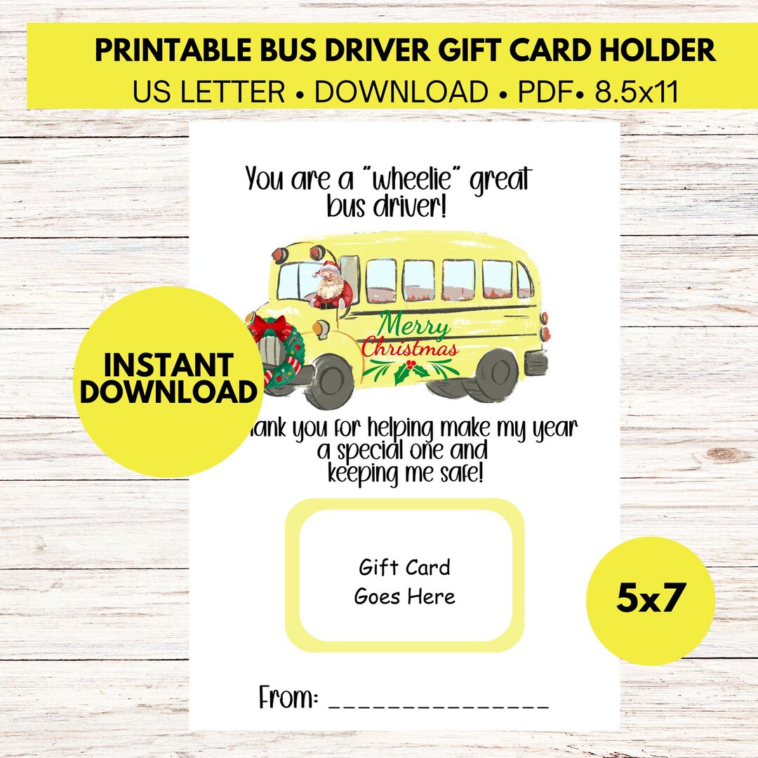 School Bus Driver Printable, Bus Driver Appreciation Gift, Bus Driver ...