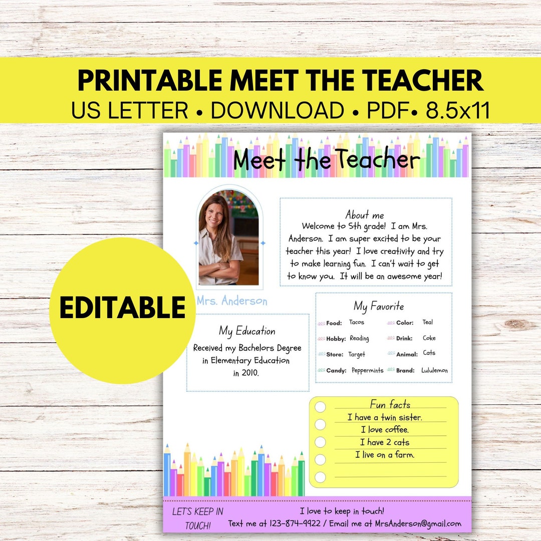 Meet the Teacher Template, Editable Back to School Flyer, First Day of ...