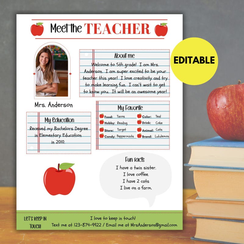 Meet the Teacher Template - Etsy