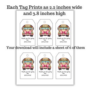 Bus Driver Gift Tags, Bus Driver Thank You Card, Bus Driver ...