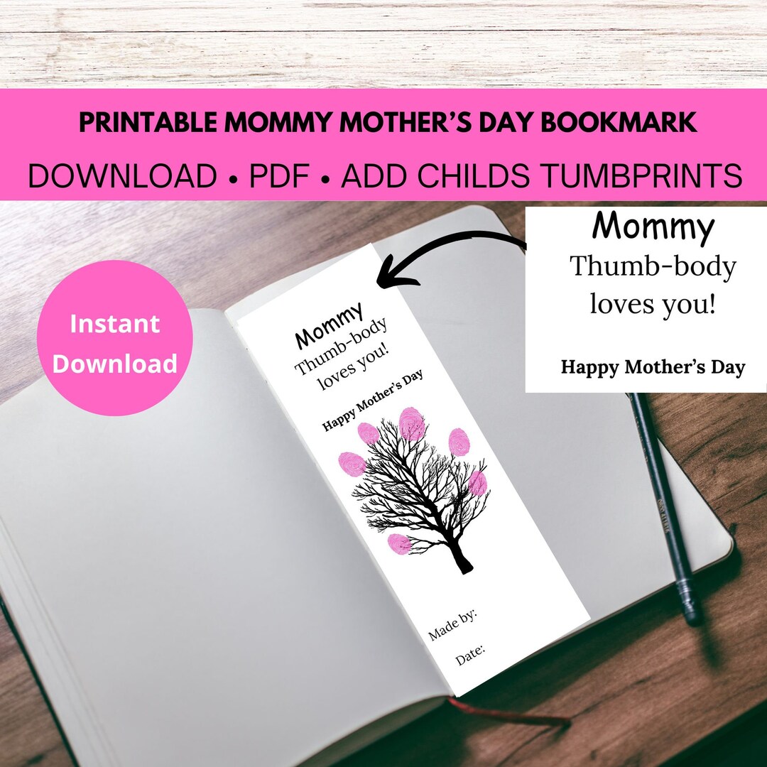 Mothers Day DIY Gifts, Printable Mothers Day Bookmark, Bookmark ...