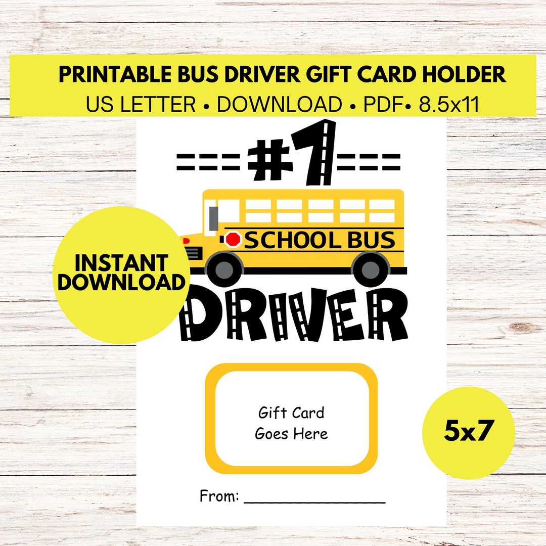 Bus Driver Gift, Bus Driver Gift Card Holder, School Bus Driver ...