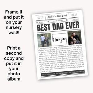 Fathers Day Printable, Fathers Day Newspaper Template, Personalized ...
