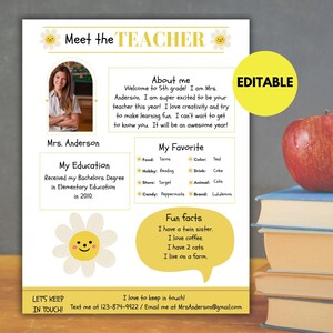 Editable Meet the Teacher Template, First Day of School Teacher Survey ...