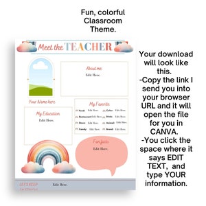 Get to Know Your Teacher, Editable Meet the Teacher Template, Printable ...