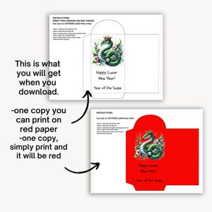 Lunar New Year Red Envelope for Year of the Snake, Lunar New Year Red ...