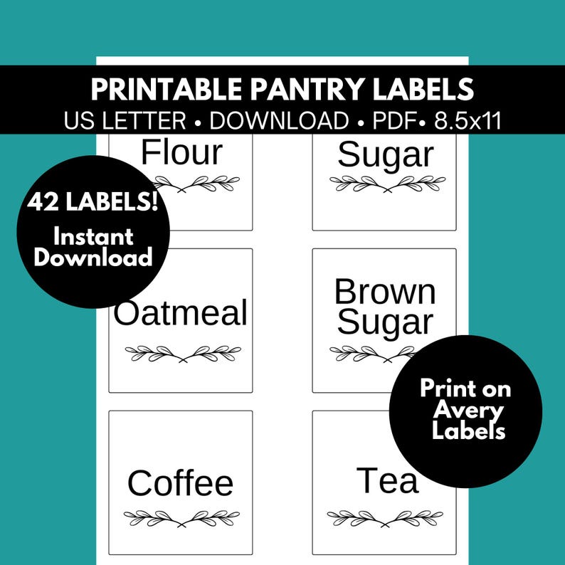 Pantry Labels Printable, Kitchen Labels, Kitchen Organization ...