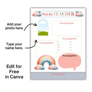 Get to Know Your Teachers, Meet the Teacher Canva Template, All About ...
