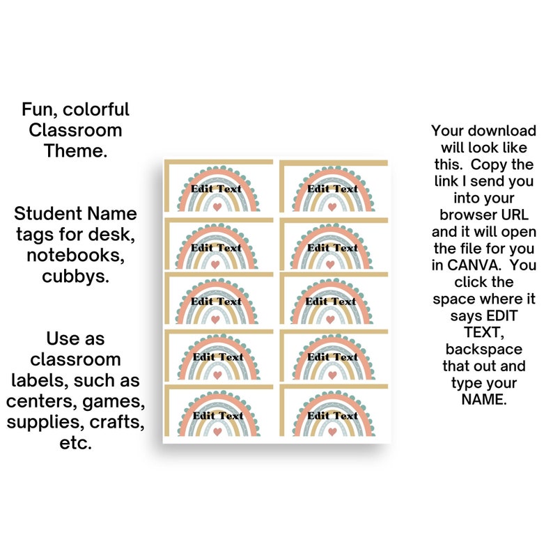 School Supply Labels, Classroom Decor, School Name Labels, Kids School ...