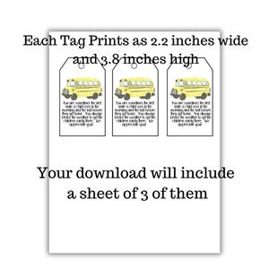Bus Driver Appreciation Gift Tags, School Bus Driver Printable, Bus ...