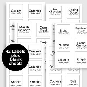 Printable Pantry Labels, Kitchen Labels, Kitchen Organization ...