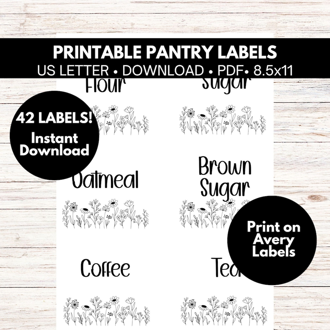 Pantry Labels Printable, Kitchen Organization Labels, Pantry ...