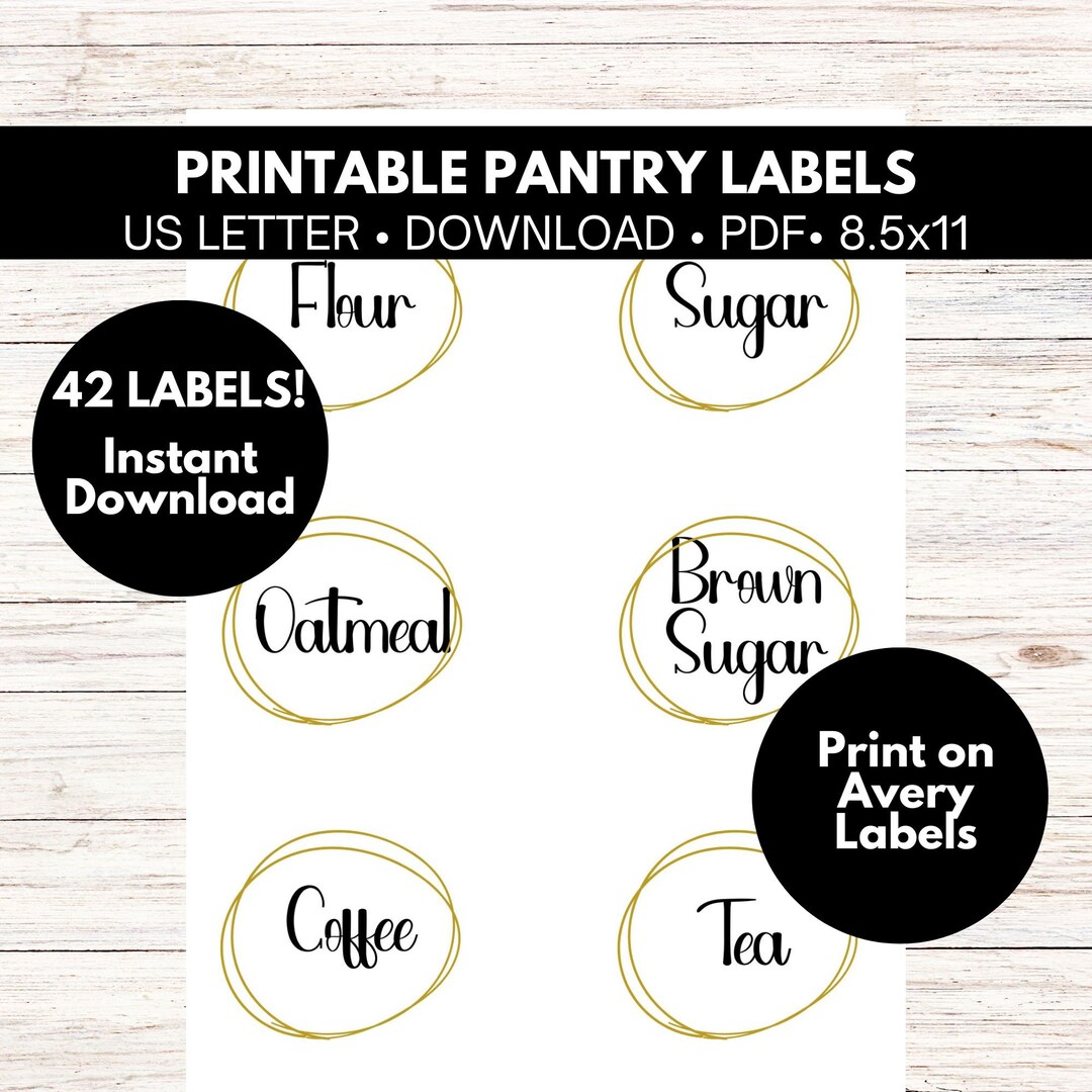Pantry Labels, Printable Pantry Organization Stickers, Kitchen ...